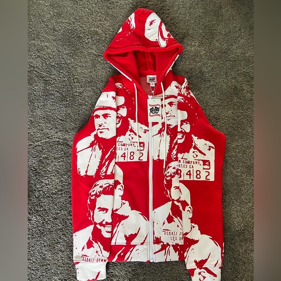 Sweaters | Brand New Red White Asaali Zip Up | Poshmark